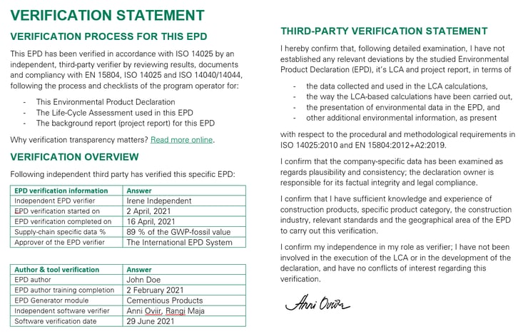 Why EPD verification transparency matters